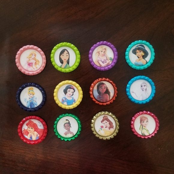 Other | Disney Princesses Bottle Cap Magnets | Poshmark